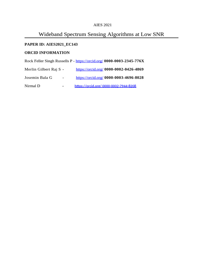 Aies 2021 - Orcid Id | PDF