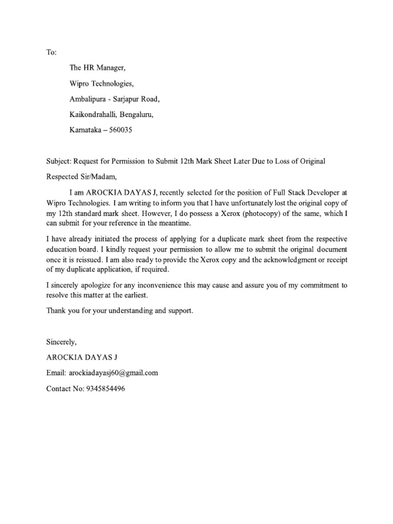 12th Marksheet Letter | PDF