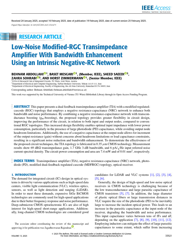 Low-Noise_Modified-RGC_Transimpedance_Amplifier_With_Bandwidth_Enhancement_Using_an_Intrinsic ...