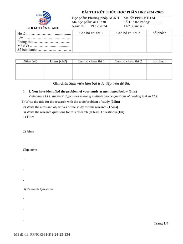 SAMPLE DE KTHP PPNCKH 2024 TT 134 (1) | PDF | Validity (Statistics) | Vocabulary