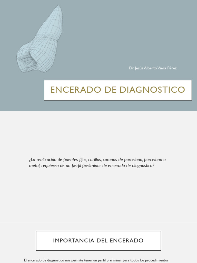 Encerado de Diagnostico | PDF | Ramas de Odontología | Odontología