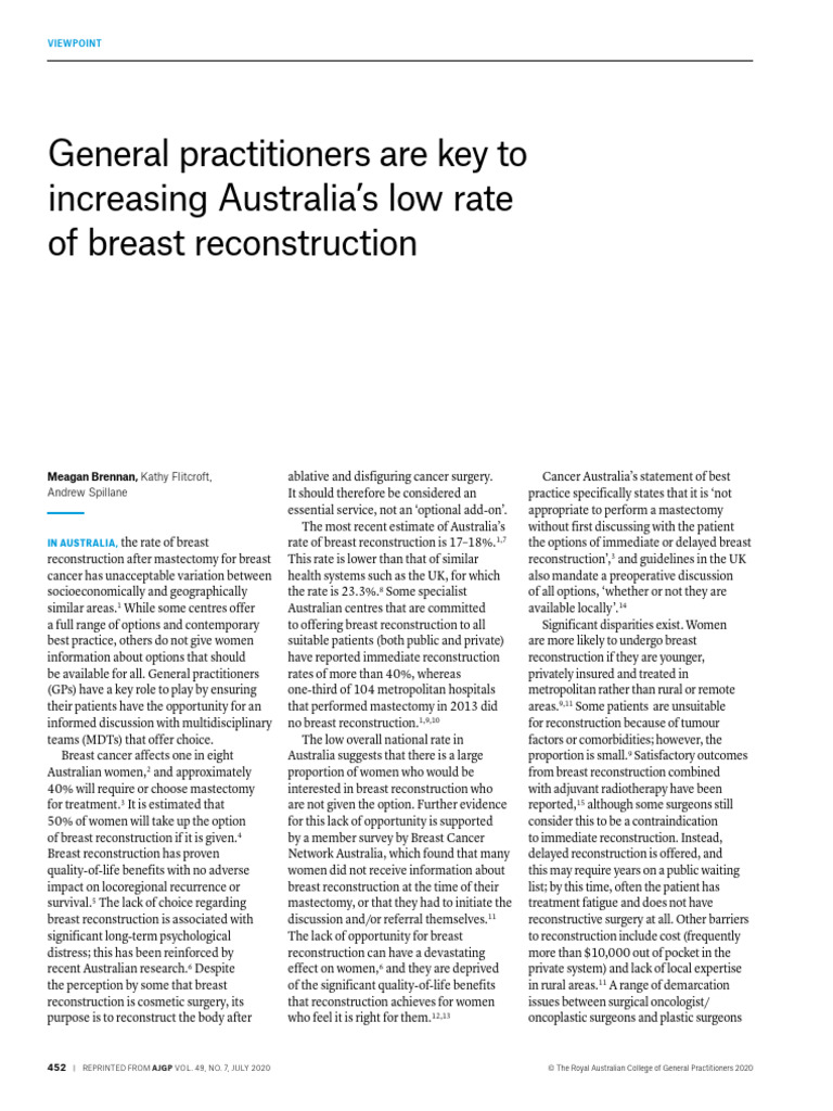 AJGP 07 2020 Viewpoint Brennan GPs Key Increasing Australia WEB | PDF ...