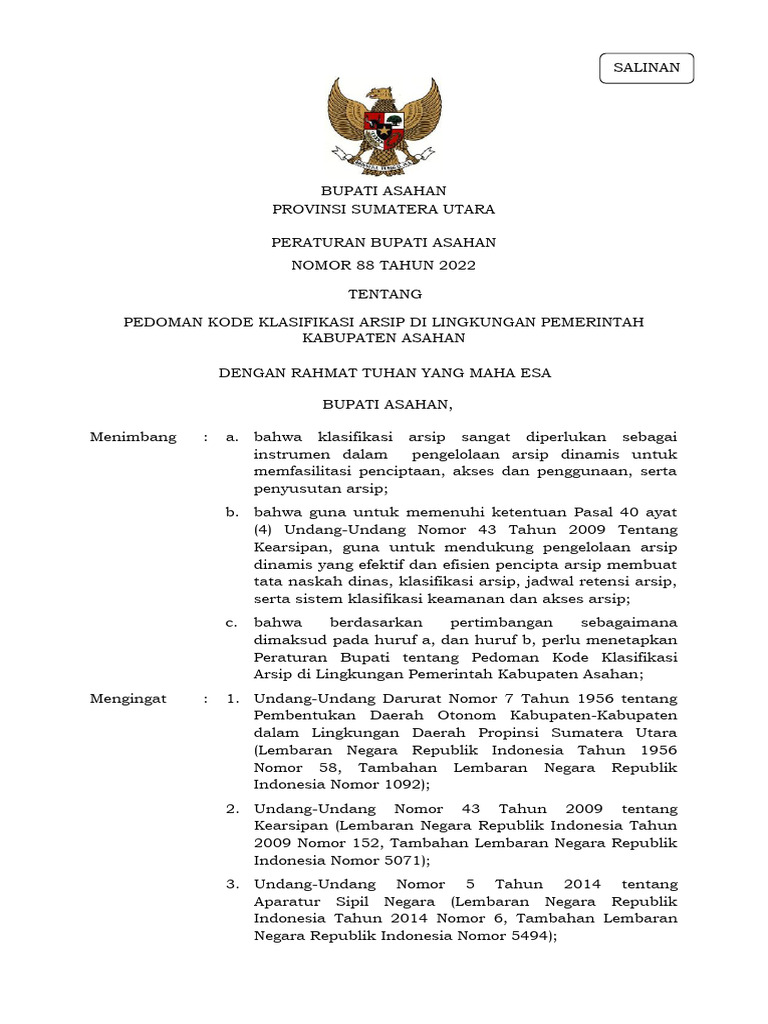 Perbup-88-Tahun-2022-Pedoman-Kode-Klasifikasi-Arsip-di-Lingkungan ...