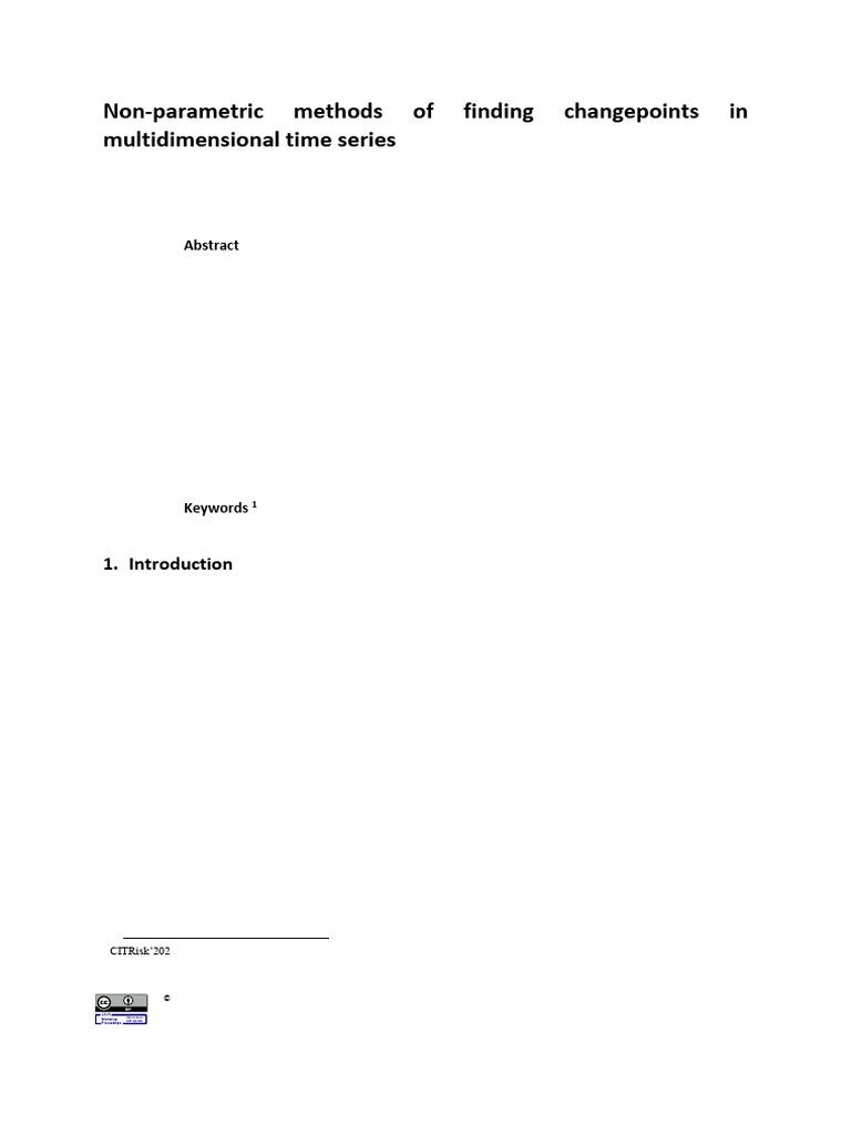 Non-Parametric Changepoint Detection in Time Series | PDF | Normal ...