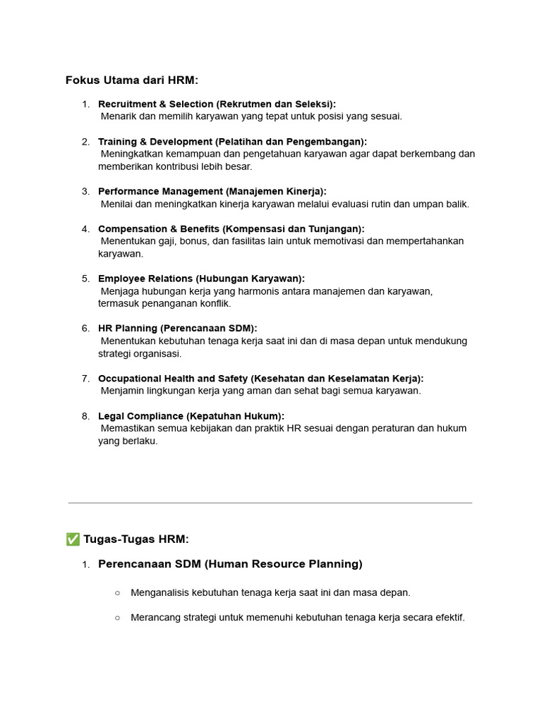 Catatan MANAJEMEN SDM | PDF