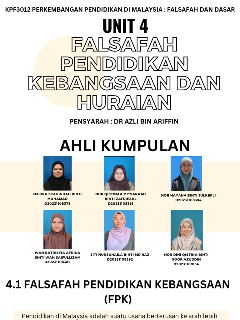 Unit 4 - Falsafah Pendidikan Kebangsaan | PDF