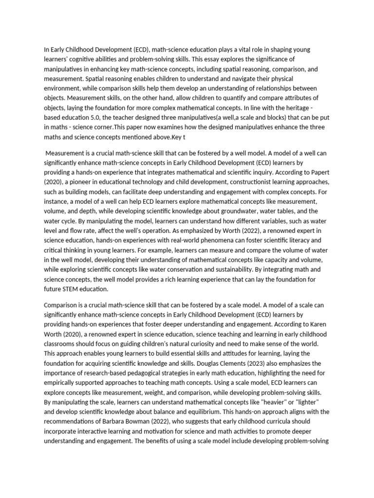 Maths Science Manipulatives | PDF | Learning | Mathematics