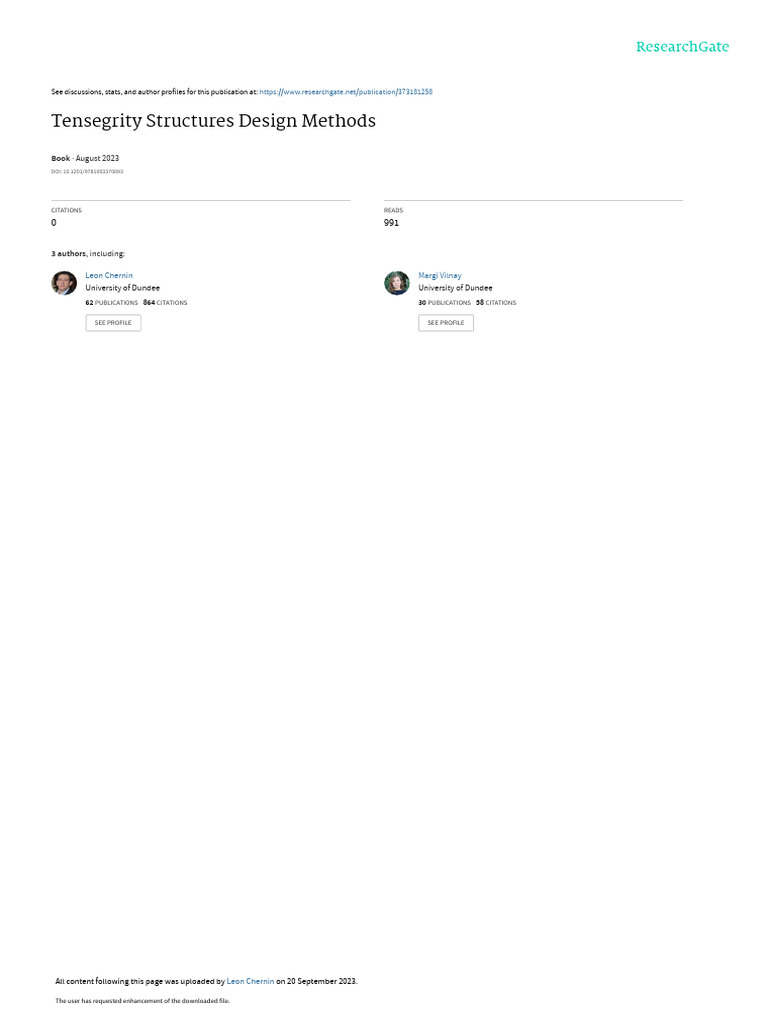 Tensegrity Structures Design Methods | PDF