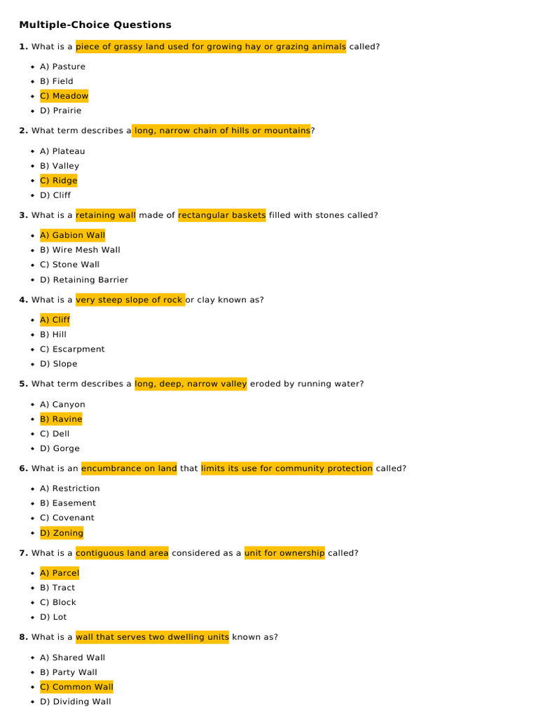 PLN Quiz - Multiple-Choice - Questions | PDF | Zoning | Urban Sprawl