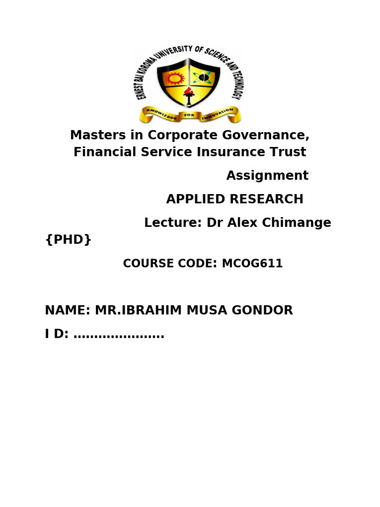 Masters in Corporate Governance | PDF