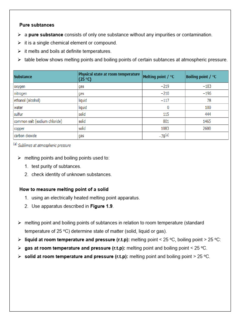 Chemistry - Pure Substances | PDF | Melting Point | Chemical Substances