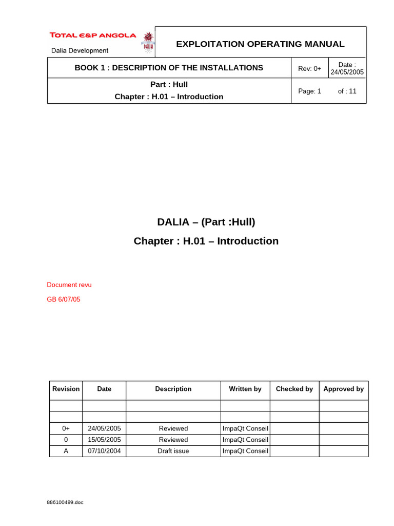Chapter H01 - Introduction - Hull Rev 0+ (IK 24-05-2005) - B | PDF | Pump | Water
