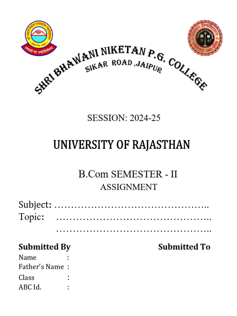 II SEM Cover Page | PDF