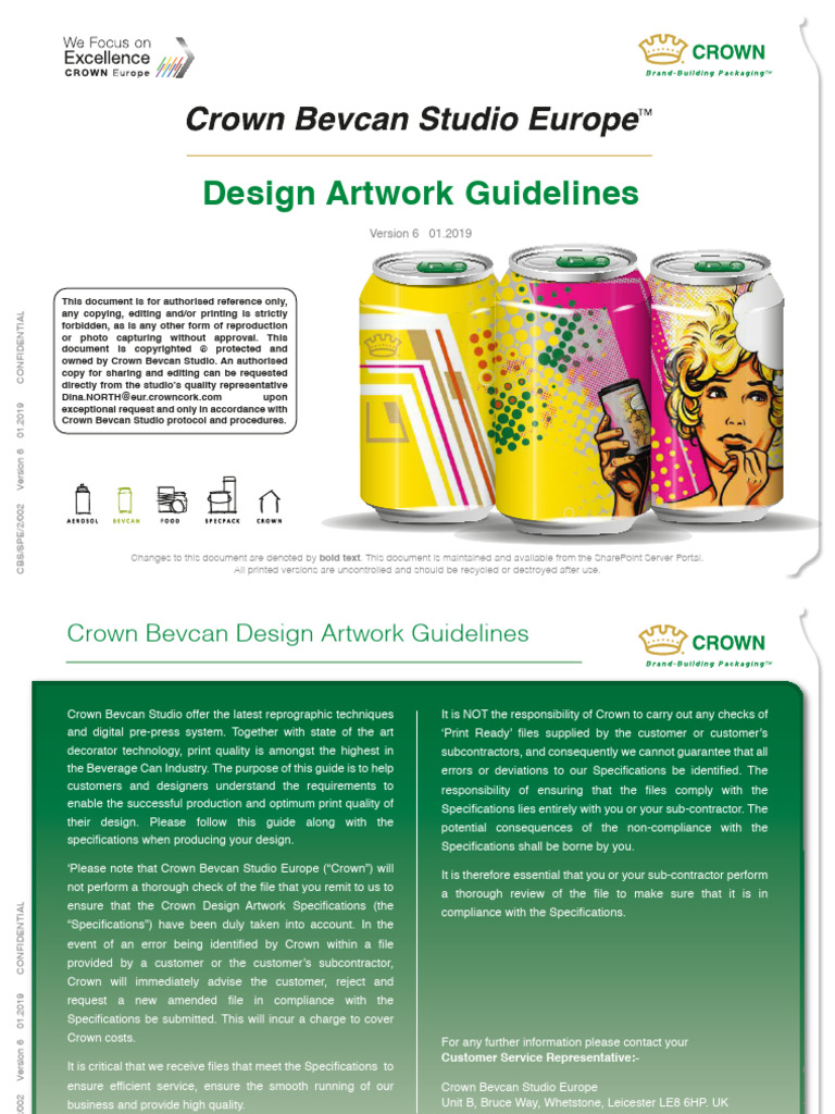 Guia Impresion CROWN Design Artwork Guidelines | PDF | Typefaces | Serif