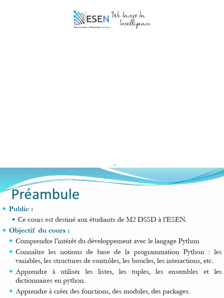 Cours de Programmation en Python | PDF | Structure de contrôle ...
