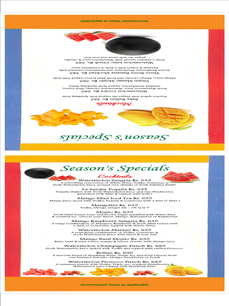 Bar Menu Watermelon-2 | PDF