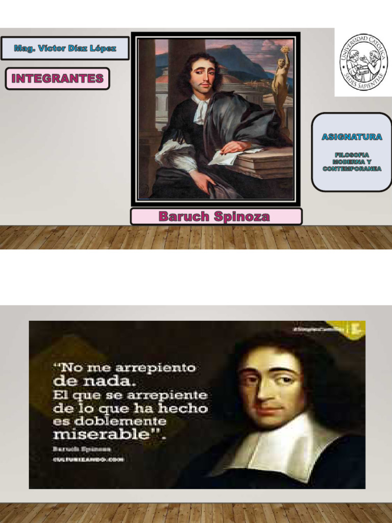 Baruch Spinoza: Vida y Filosofía | PDF | Baruch Spinoza | Teoría de sustancias