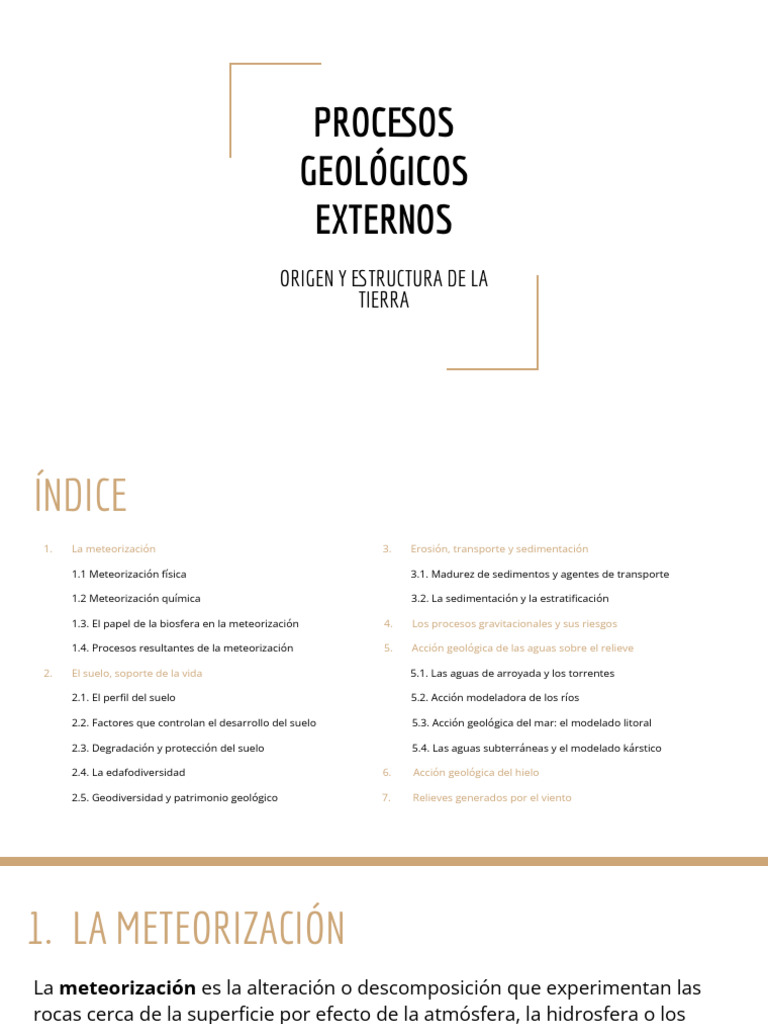 Procesos Geológicos Externos 2 | PDF | Meteorización | Roca (geología)