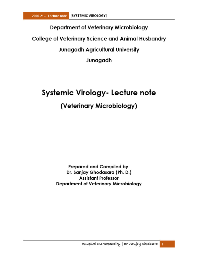 Classnote Systemic Virology | PDF | Adenoviridae | Virus