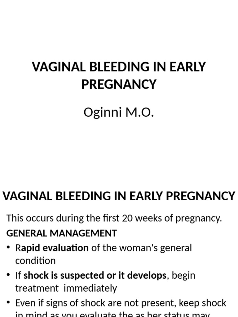 Vaginal Bleeding in Early Pregnancy | PDF | Miscarriage | Abortion