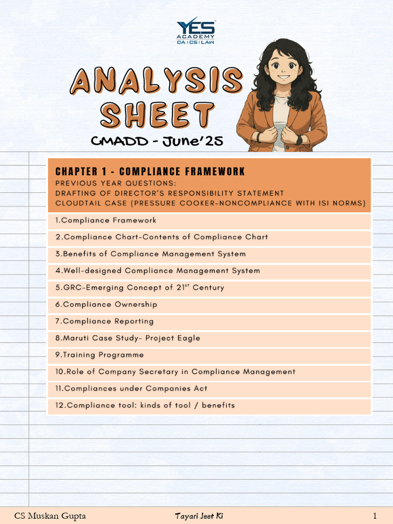 CMADD Analysis Sheet - June 2025 CS Muskan Gupta | PDF | Audit | Business