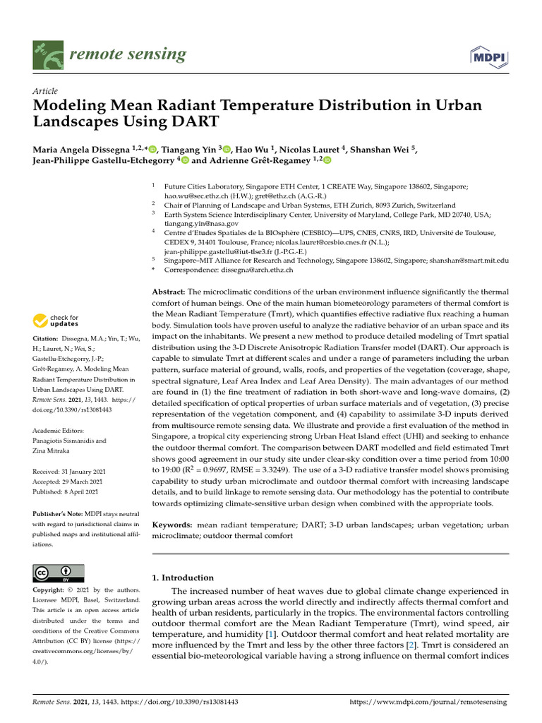 Modeling Mean Radiant Temperature Distribution in | PDF ...
