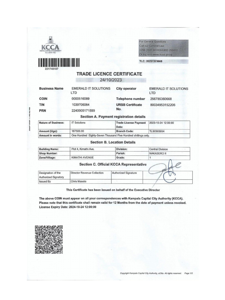 Trading Licence Emerald | PDF