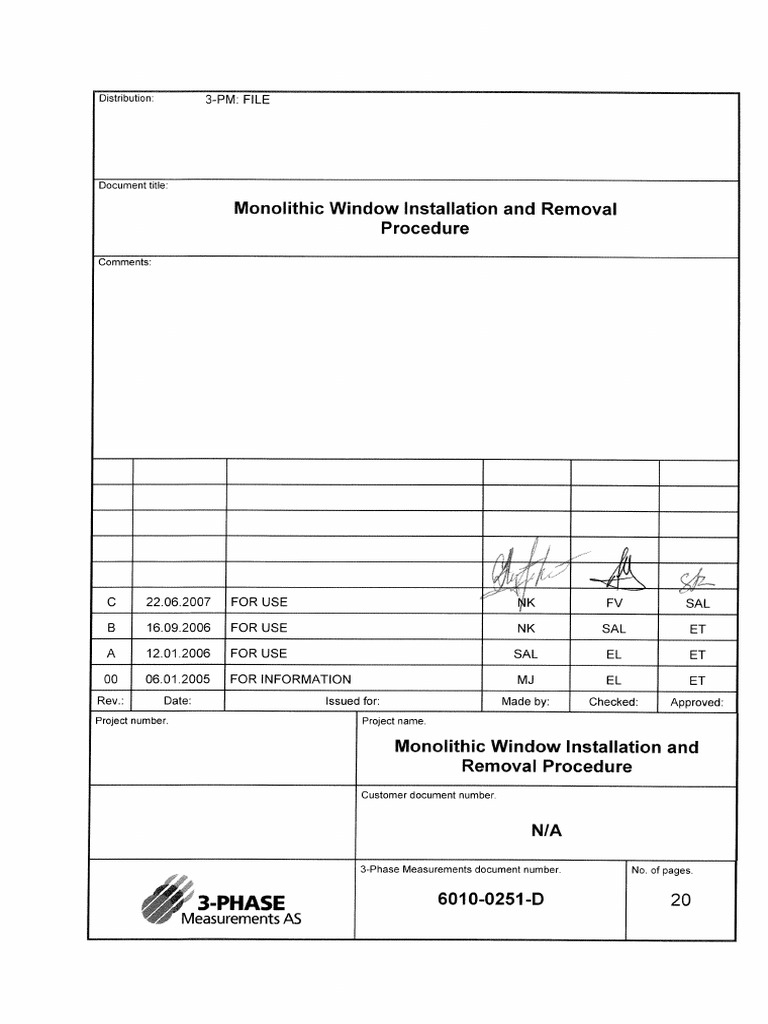 05 - 6010-0251-D - Rev C - Monolithic Window Installation | PDF | Screw ...