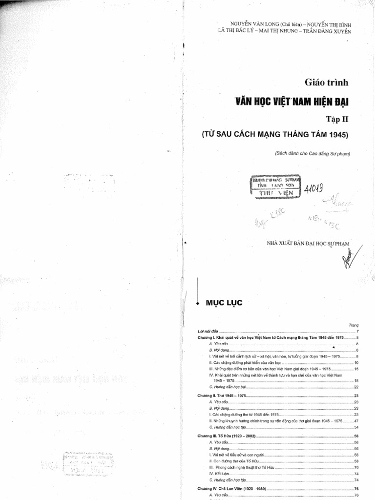 [123doc] Giao Trinh Van Hoc Viet Nam Hien Dai Tu Sau Cach Mang Thang Tam 1945 Phan 1 Tap 2 | PDF