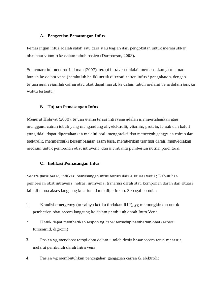Panduan Pemasangan Infus Medis | PDF