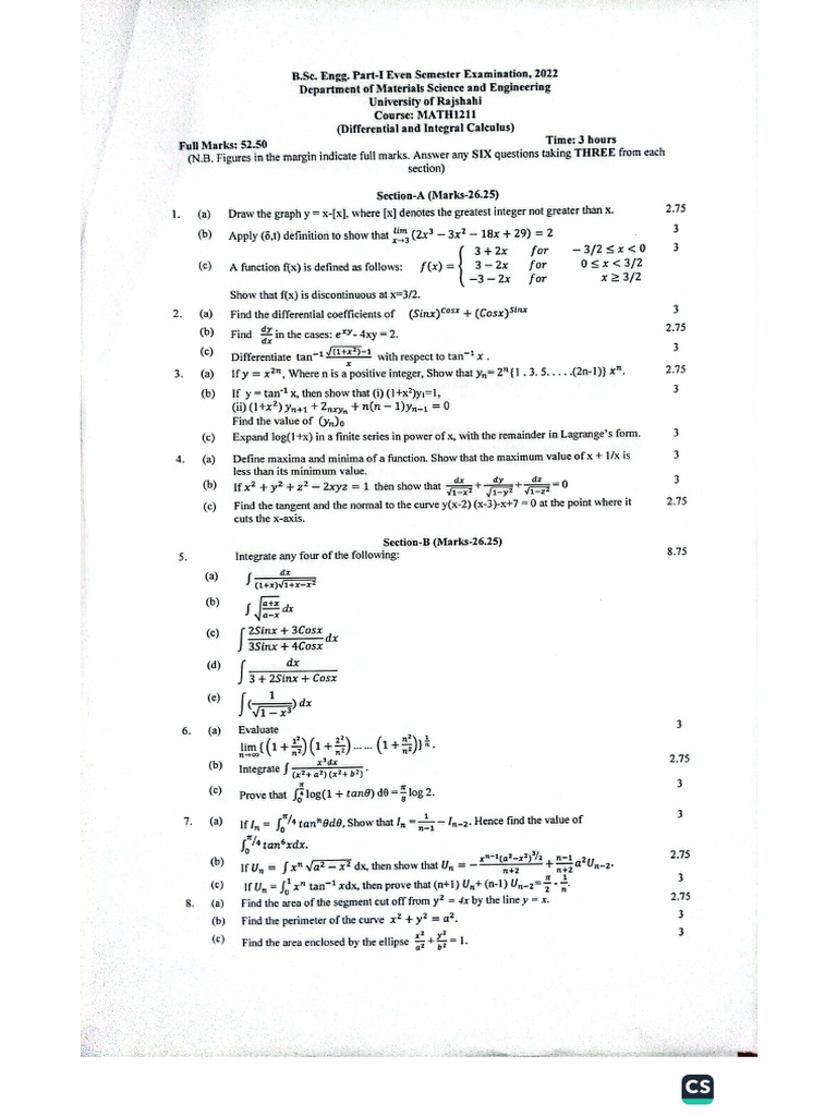 Math Question Previous Year | PDF