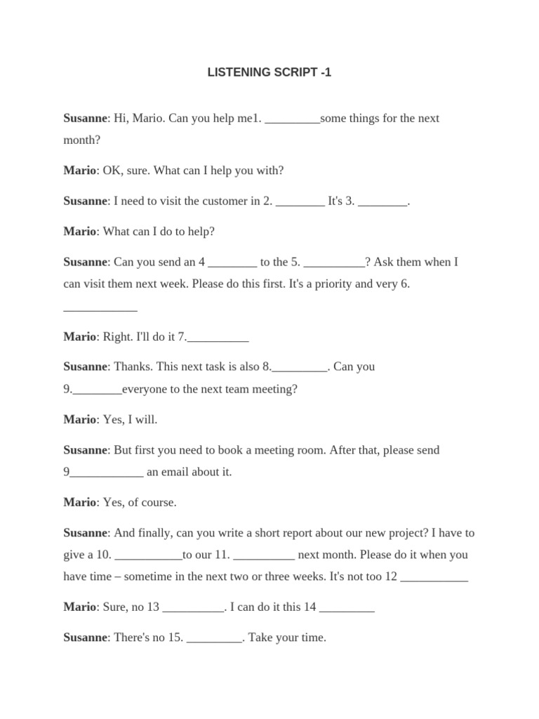 Listening Script | PDF