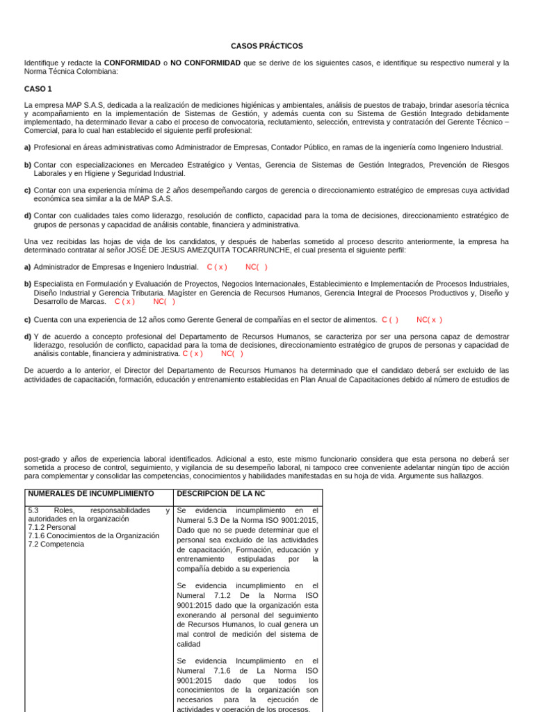 Conformidad y No Conformidad en ISO 9001 | PDF | Gestión de recursos ...