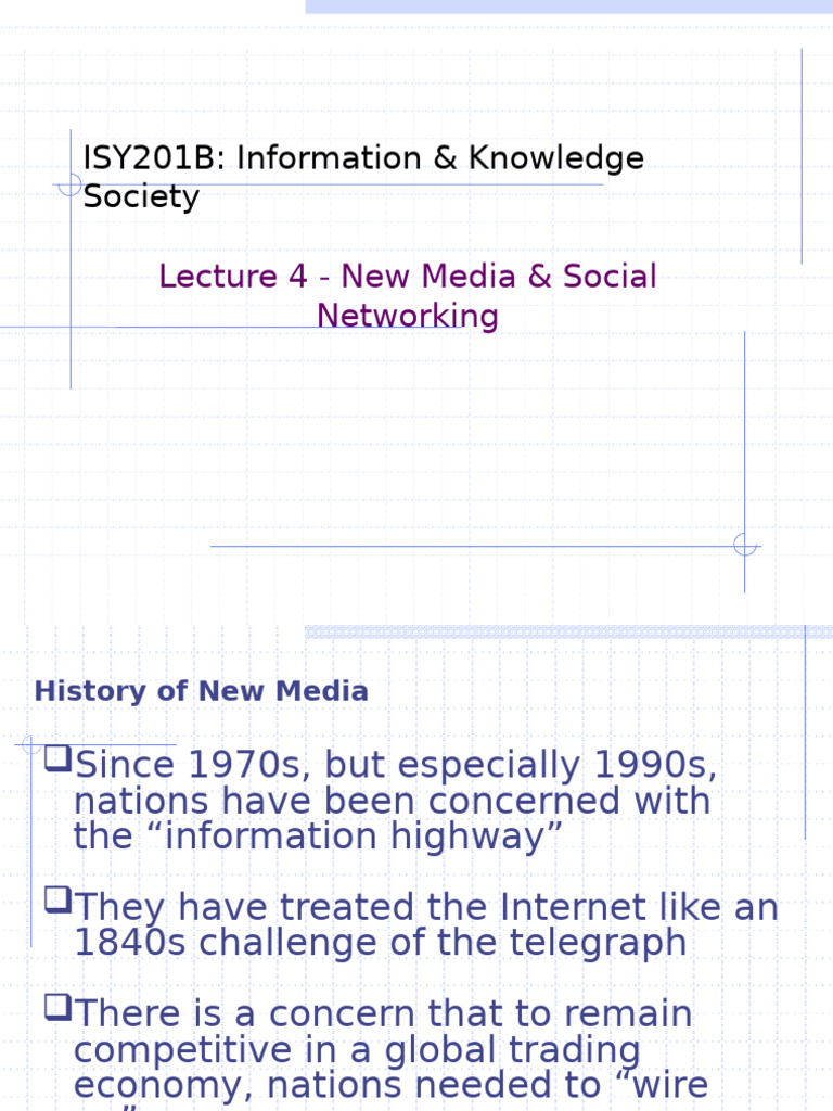 Lecture 4 - New Media and Social Networking | PDF | Telecommunications | Computer Network