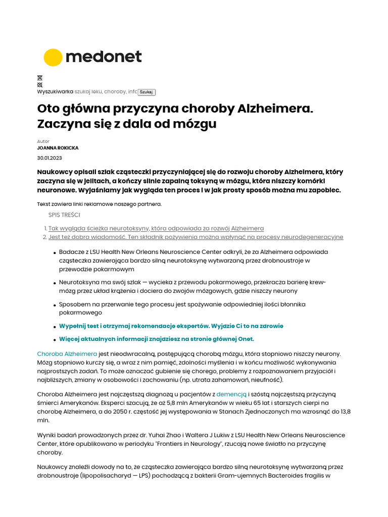 Choroby Od A Do Z - Choroby Neurologiczne, Oto Glowna Przyczyna Choroby ...
