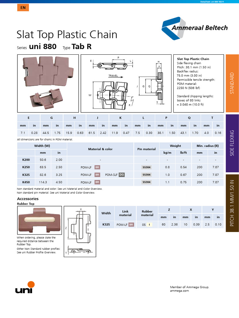 uni 880 Tab R Datasheet Overview | PDF | Materials | Mechanical Engineering