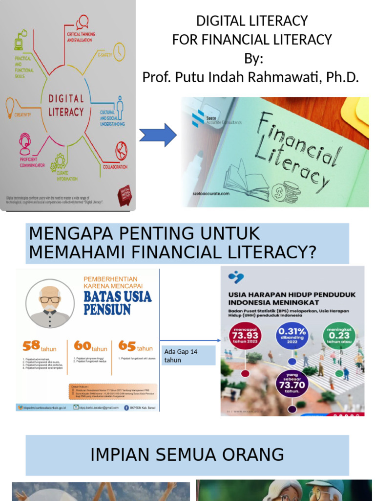 Digital Literacy For Financial Literacy | PDF