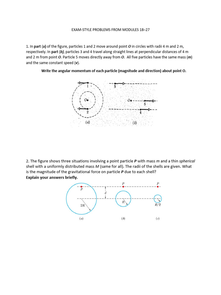 Practice Questions For Final Solns Blank | PDF | Force | Apsis