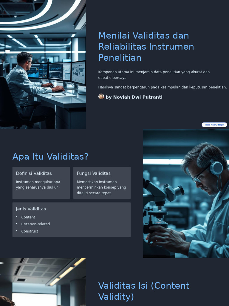 Menilai Validitas Dan Reliabilitas Instrumen Penelitian | PDF