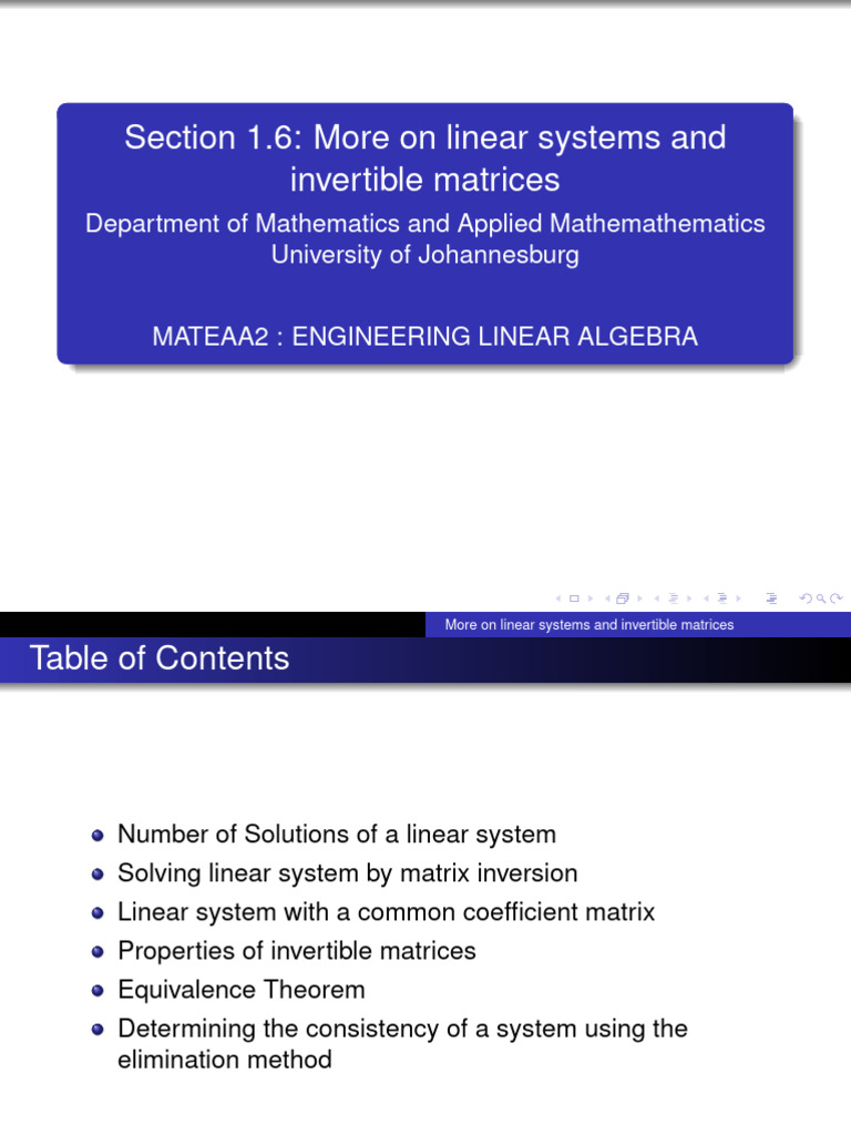 Equivalence Theorem in Linear Systems | PDF | Matrix (Mathematics ...