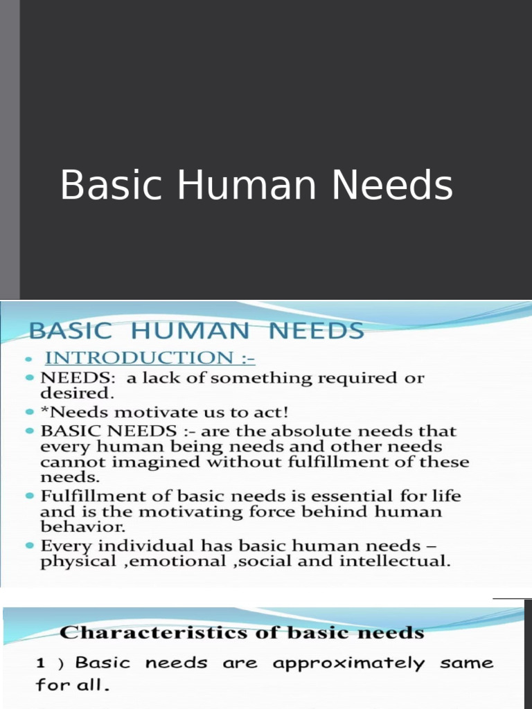Basic Human Needs | PDF
