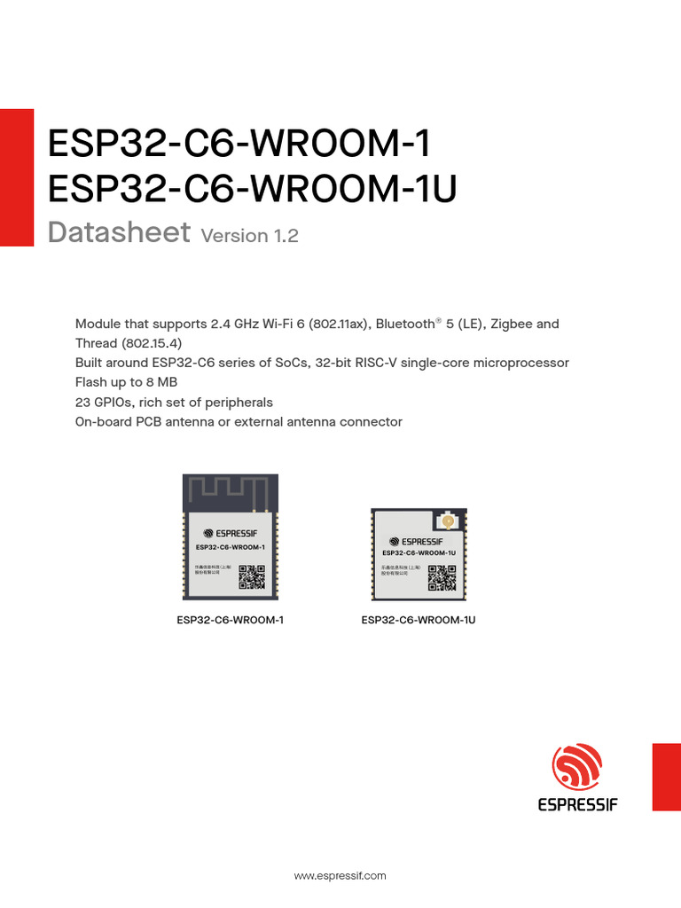 esp32-c6-wroom-1_wroom-1u_datasheet_en | PDF | Ieee 802.11 | Wi Fi