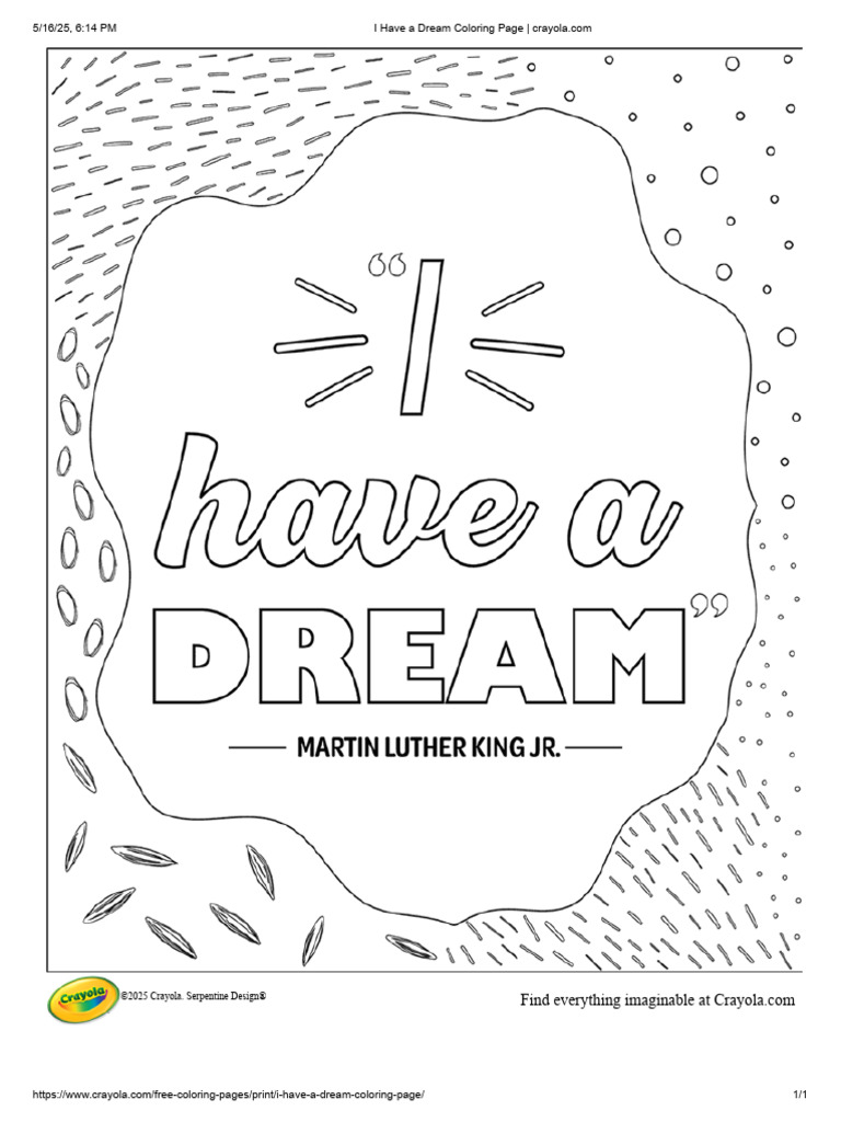 I Have a Dream Coloring Page _ crayola.com | PDF