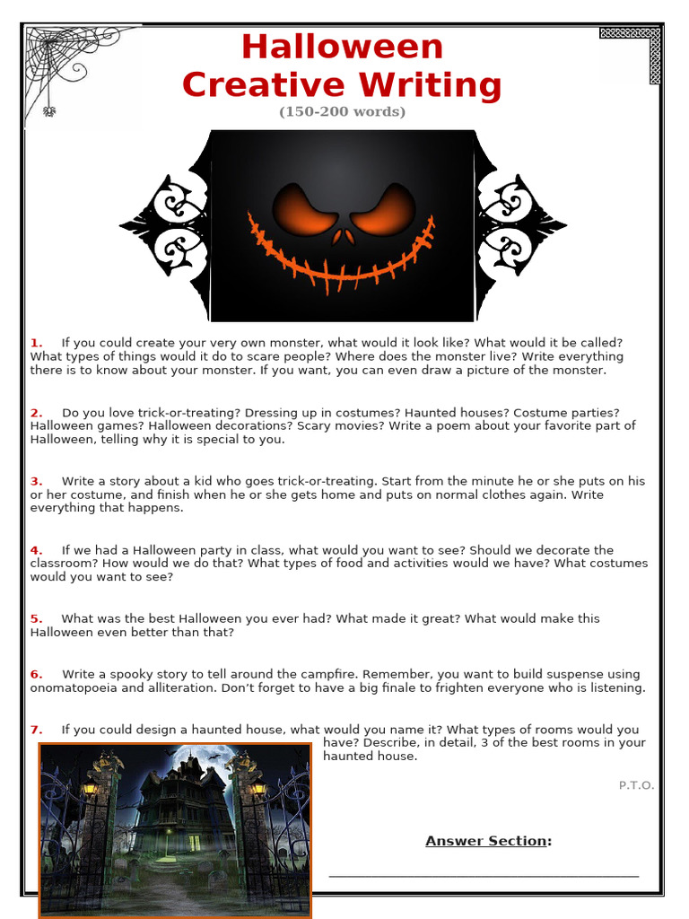 Halloween Creative Writing Prompts | PDF | Halloween | Trick Or Treating