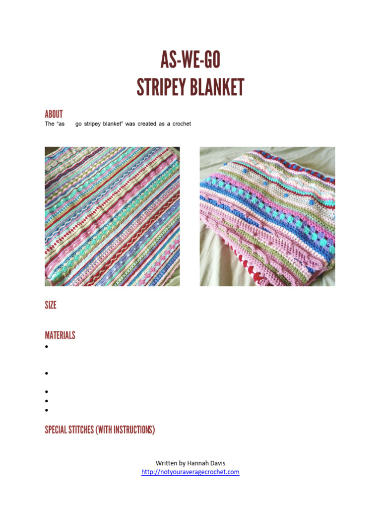 As-We-Go Stripey Blanket Pattern | PDF | Crochet | Crafts