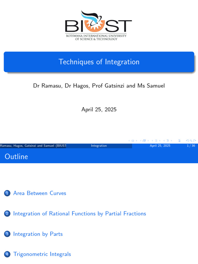 MATH 102 Integration Lecture 2 | PDF | Integral | Trigonometric Functions
