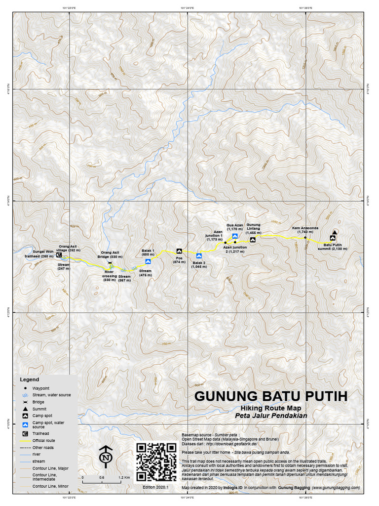Gunung Batu Putih Hiking Map | PDF