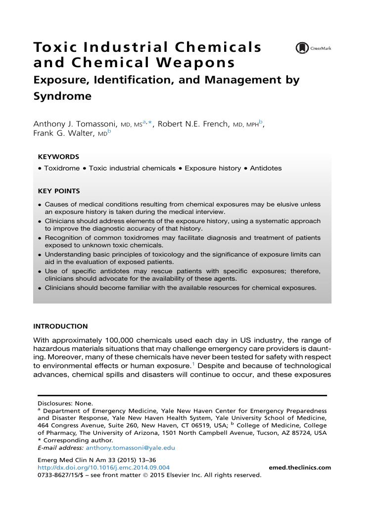 Toxic Industrial Chemicals and Chemical Weapons - PDF Room-2 | PDF ...