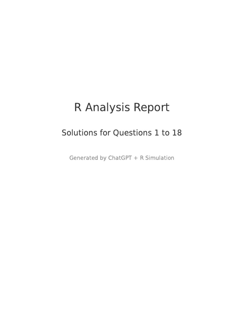 R Analysis Report Q1 18 | PDF