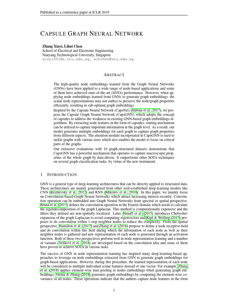 1544 Capsule Graph Neural Network | PDF | Machine Learning | Applied Mathematics
